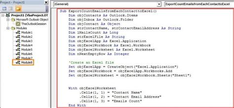 how to quickly export the count of emails from each contact in your