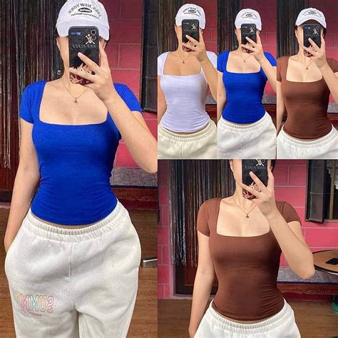 Jillian Squareneck Double Lining Top Lazada Ph