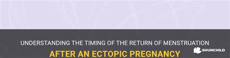 Understanding The Timing Of The Return Of Menstruation After An Ectopic