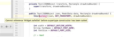 resolving the cannot reference x before supertype constructor is called