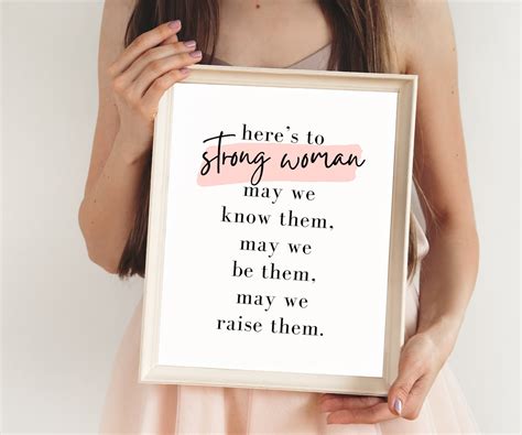 Feminist Quote Heres To Strong Women May We Be Them May We Etsy