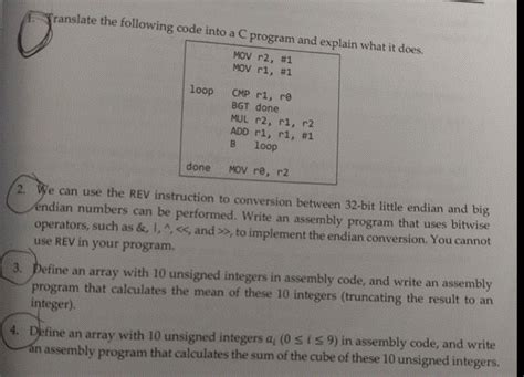 solved 0 ranslate the following code into a c program and