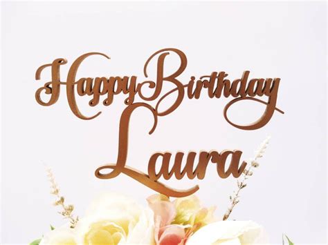 Custom Cake Topper Happy Birthday Cake Topper Personalized Wood Cake