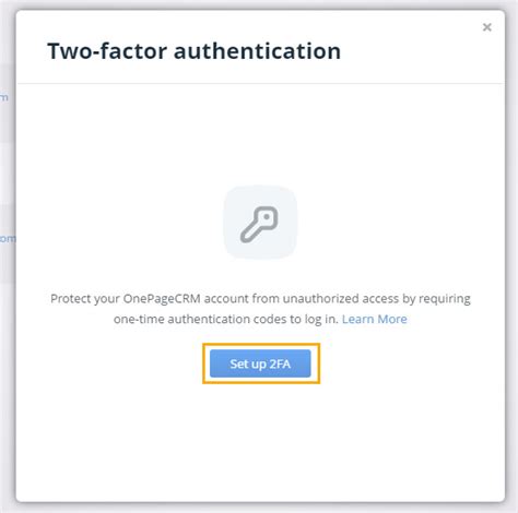 how to enable and disable two factor authentication onepagecrm help