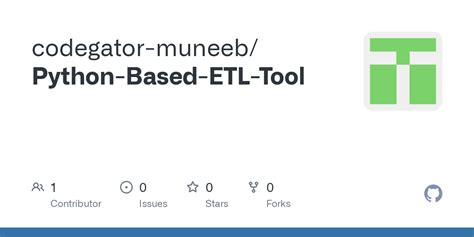 github codegator muneeb python based etl tool