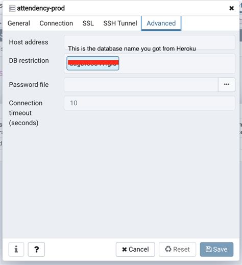 postgresql connect to a heroku database with pgadmin stack overflow