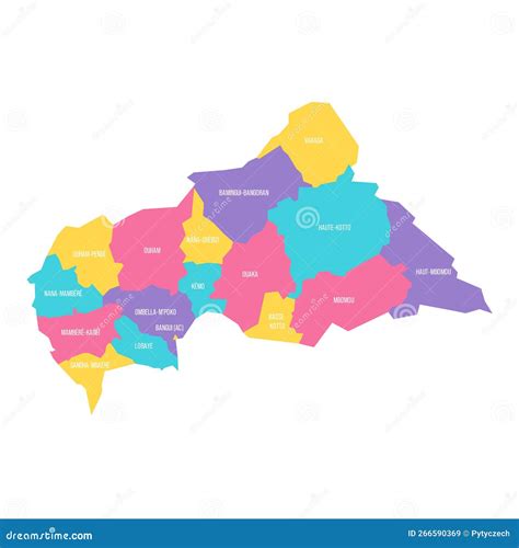 Central African Republic Political Map Of Administrative Divisions