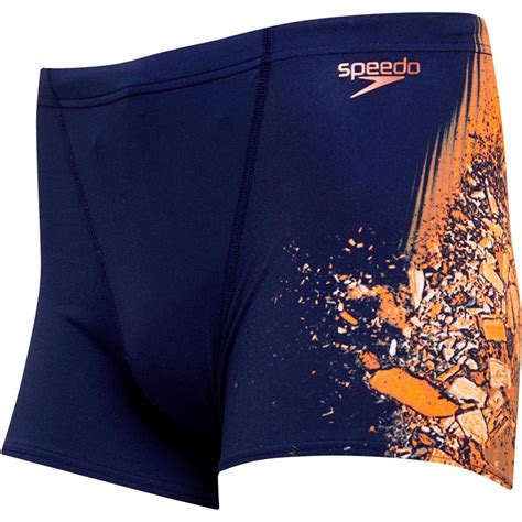 Buy Speedo Mens Graphic Panel Aqua Shorts Navy Orange