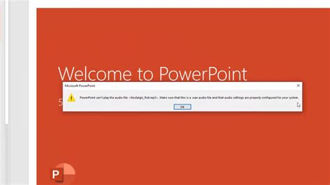 how to fix powerpoint can t play the audio file issues youtube