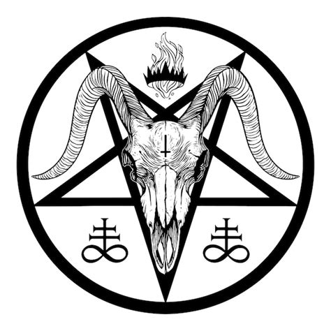 Premium Vector Baphomet Pentagram Goat Skull Vector Illustration