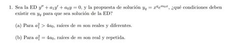 Solved Sea La Ed Y A1y A0y 0 ﻿y La Propuesta De Solución