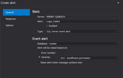 sql server agent job alert configuration