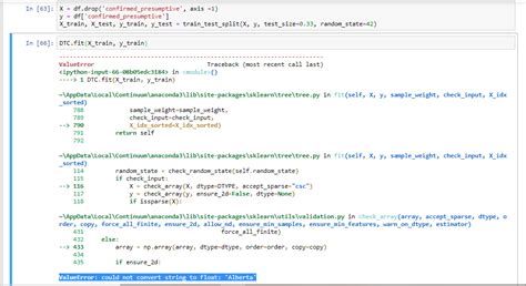 scikit learn error during model fit in machine learning stack overflow