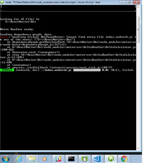 js file not found in react native android project stack