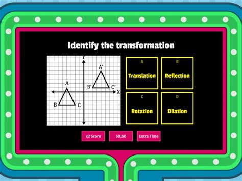 transformations reflection rotation and translation gameshow quiz