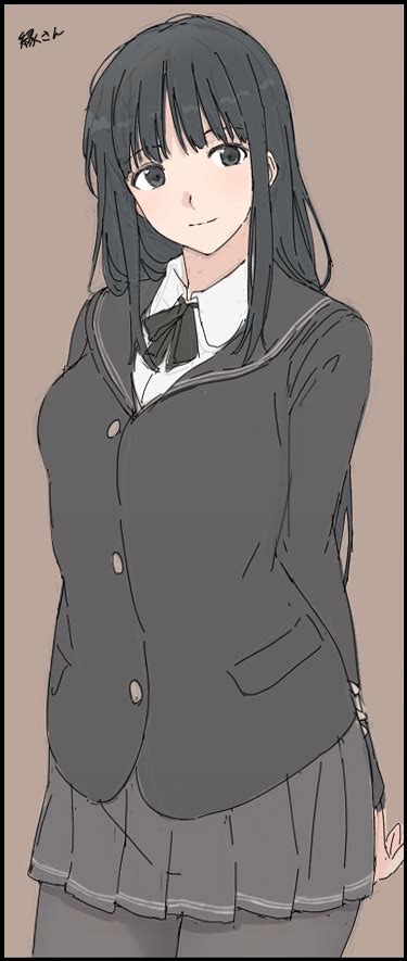 Mobu Ayatsuji Tsukasa Amagami Black Neckwear 1girl Arms Behind