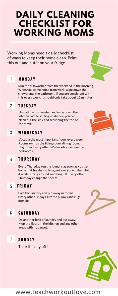 Daily Cleaning Checklist For Working Moms Twl Working Moms