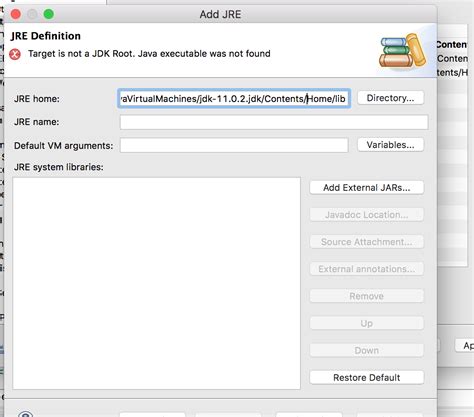 java 11 can not add as jre in spring tool suite version 3