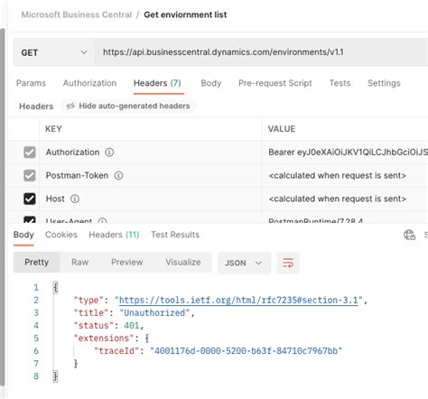 oauth api call on business central demo gives unauthorized error hot