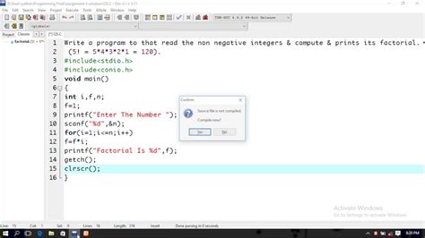 write a program to read the non negative integers prints its factorial