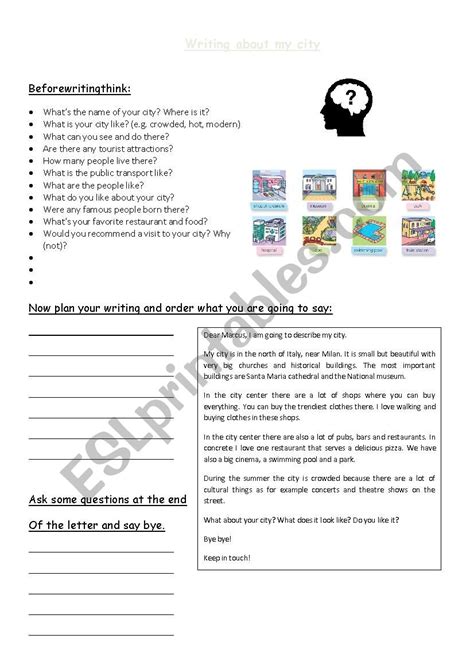 My City Esl Worksheet By Oneal4