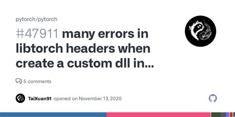 many errors in libtorch headers when create a custom dll in visual