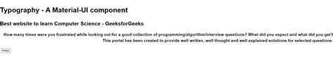 how to align text in react material ui geeksforgeeks