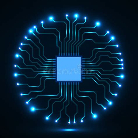 Cpu Microprocessor Microchip Circuit Board Stock Vector