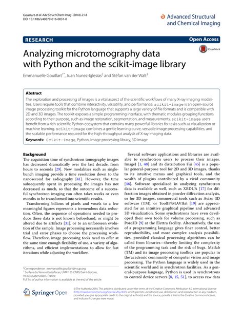 pdf analyzing microtomography data with python and the