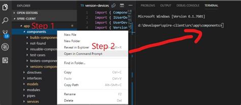 typescript how to generate components in a specific folder with