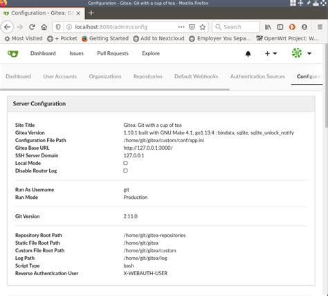git specifying gitea server gitea base url when it is
