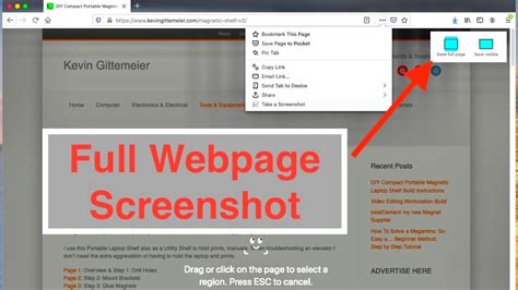 how to screenshot a full web page free with firefox [ktfg 388] youtube