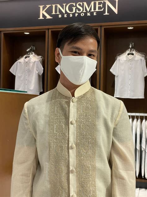 Barong Tagalog Chinese Collar Mens Fashion Tops And Sets Formal