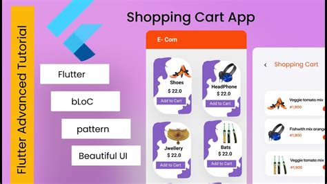 flutter advanced shopping cart app using bloc pattern series no 2