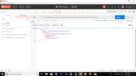 powerbi unable to create dataset in power bi using power bi apis
