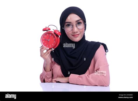 Emotion Face Or Expression Muslim Woman Face With Deference Time Clock