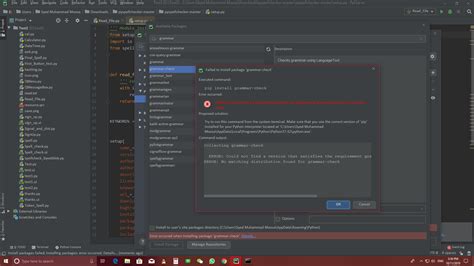 could not find a version that satisfies the requirement grammar check