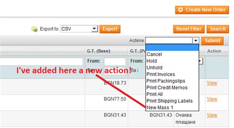 grid adding new custom mass order status action