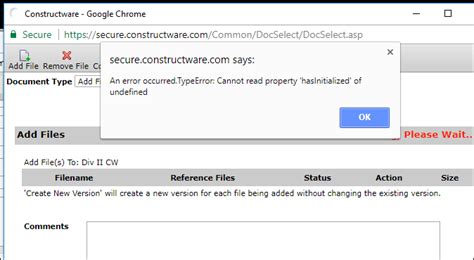 error an error occurred typeerror cannot read property
