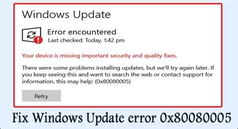 fix windows update error 0x80080005 [10 verified fixes]