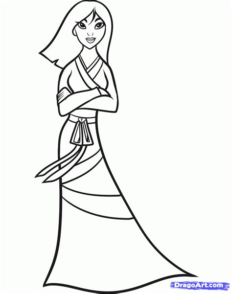 How To Draw Mulan Step By Step Disney Princesses Cartoons Draw