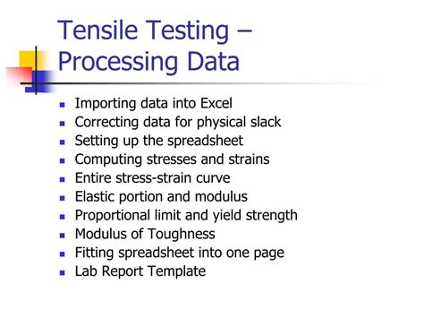 ppt tensile testing data sheet powerpoint presentation