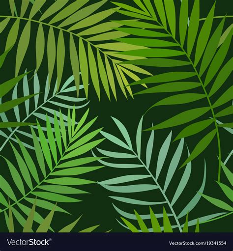 Seamless Pattern Of Palm Leaves Royalty Free Vector Image