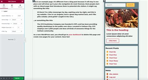 how to create sidebar templates with hello theme elementor