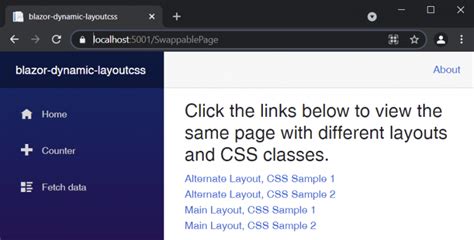 blazor dynamic layout pages and css msctek