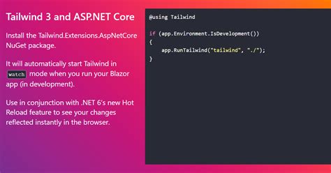 use tailwind s new jit mode when developing blazor applications hot