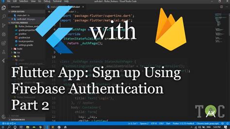 register user flutter and firebase auth create flutter app with