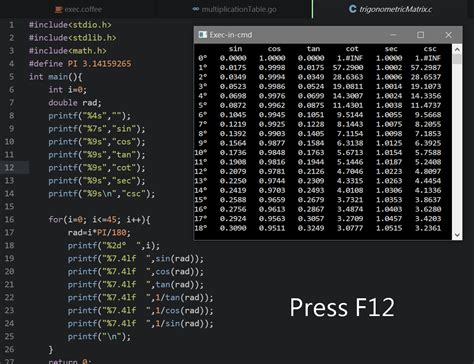github hadname exec in cmd press f12 to run code c