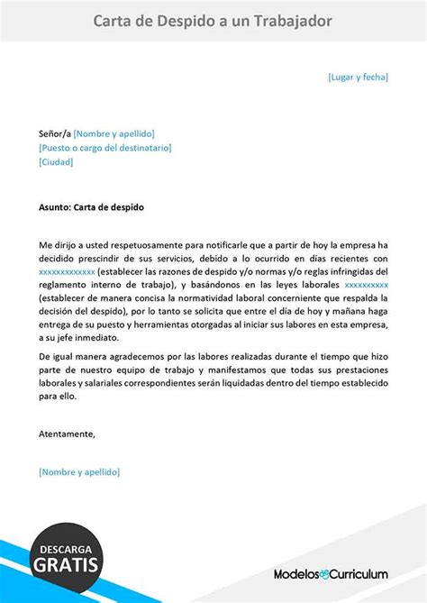 Ejemplos De Carta De Despido Word Gratis Formato 2024