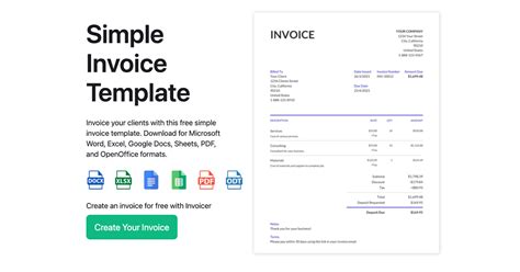simple invoice template 2023